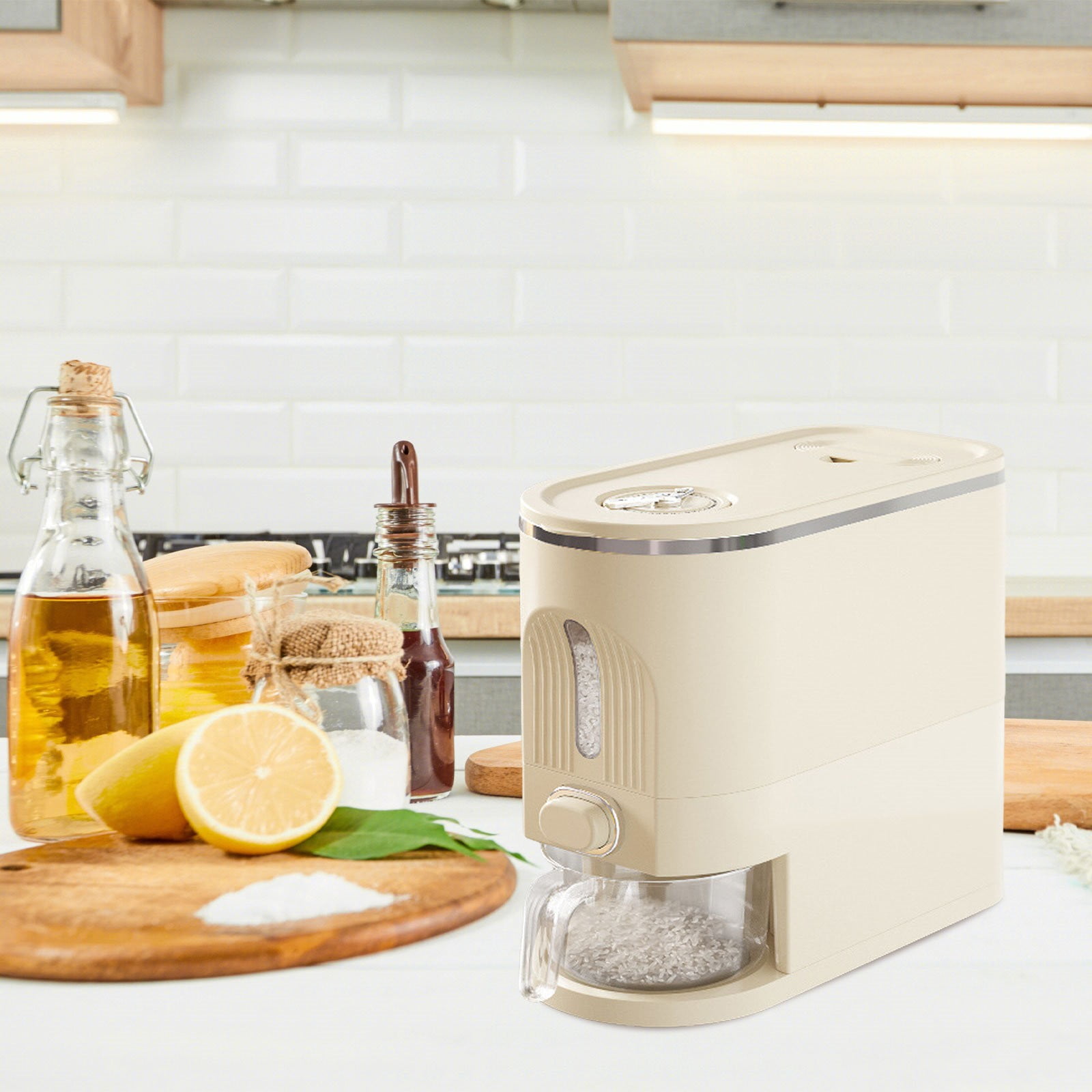 Tupperware Rice Grain Dispenser Household Large Grain Container Storage ...