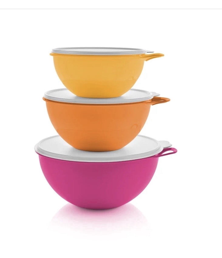Tupperware Thatsa Mixing Serving Bowl Set Pink Orange - Walmart.com