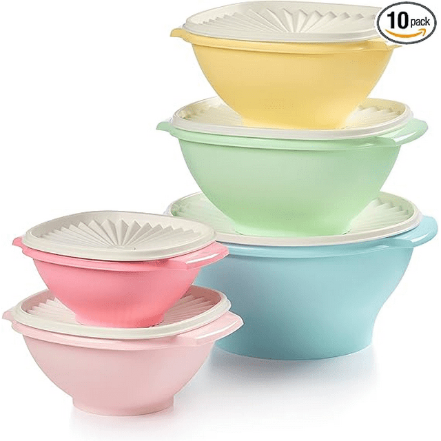 Tupperware VINTAGE PASTEL Heritage Collection 10 Piece Food Storage ...
