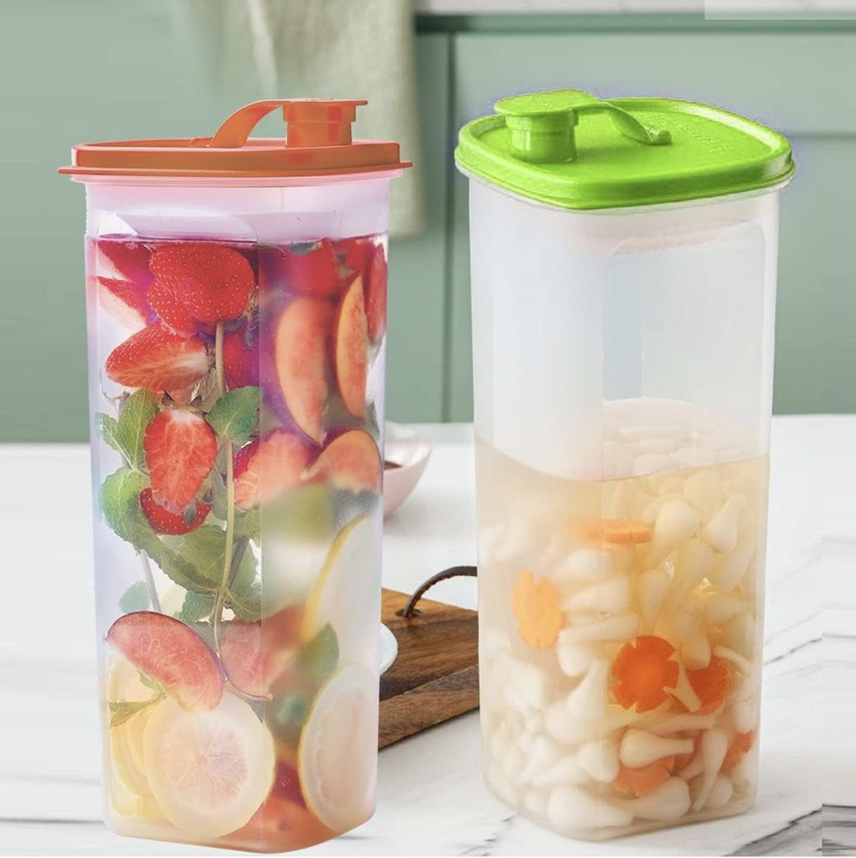 Tupperware slim Line 2 Lite Clear Bottle Set - Pitcher Tumbler ...