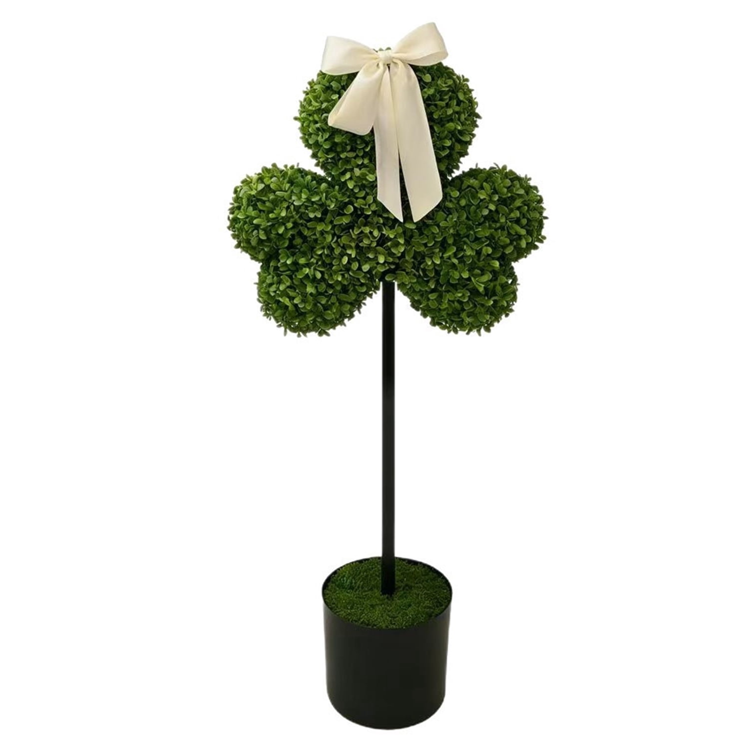 Tupukom Artificial Shamrock-Shaped Boxwood Topiary Trees 31.5inch St ...