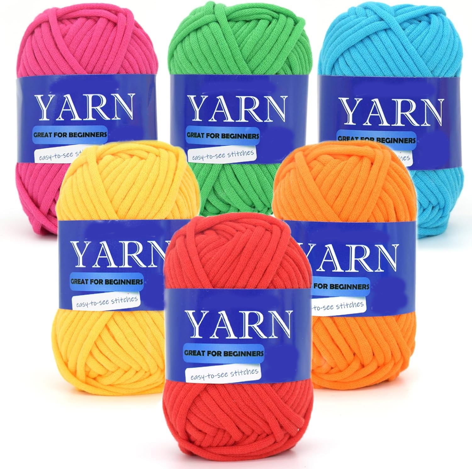 Tupukom Beginner Yarn Green Yarn Beginner Easy Yarn with Easy-To-See ...