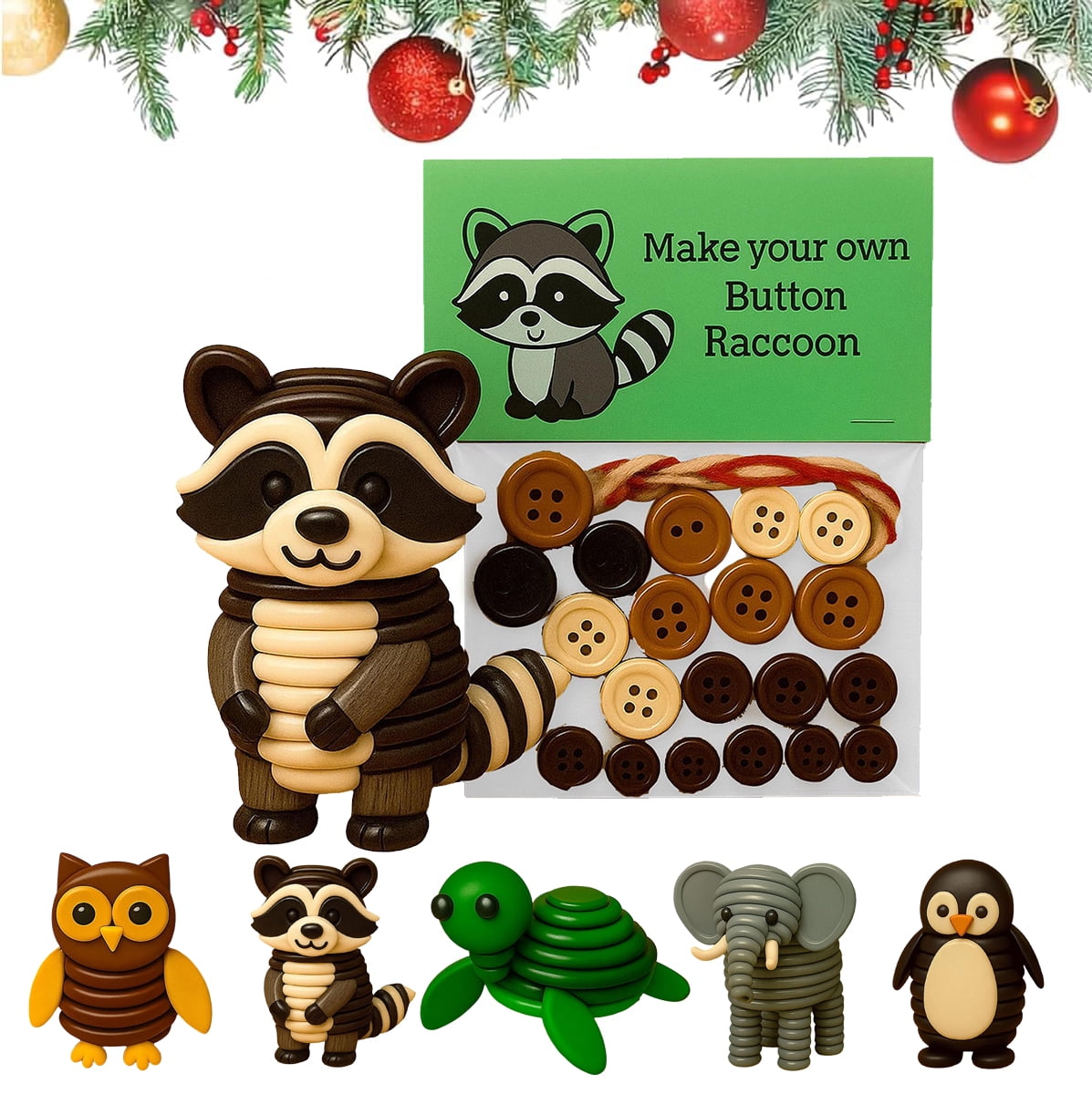 Tupukom Black+Friday Button Craft Kits, Animal Theme Fun Christmas ...