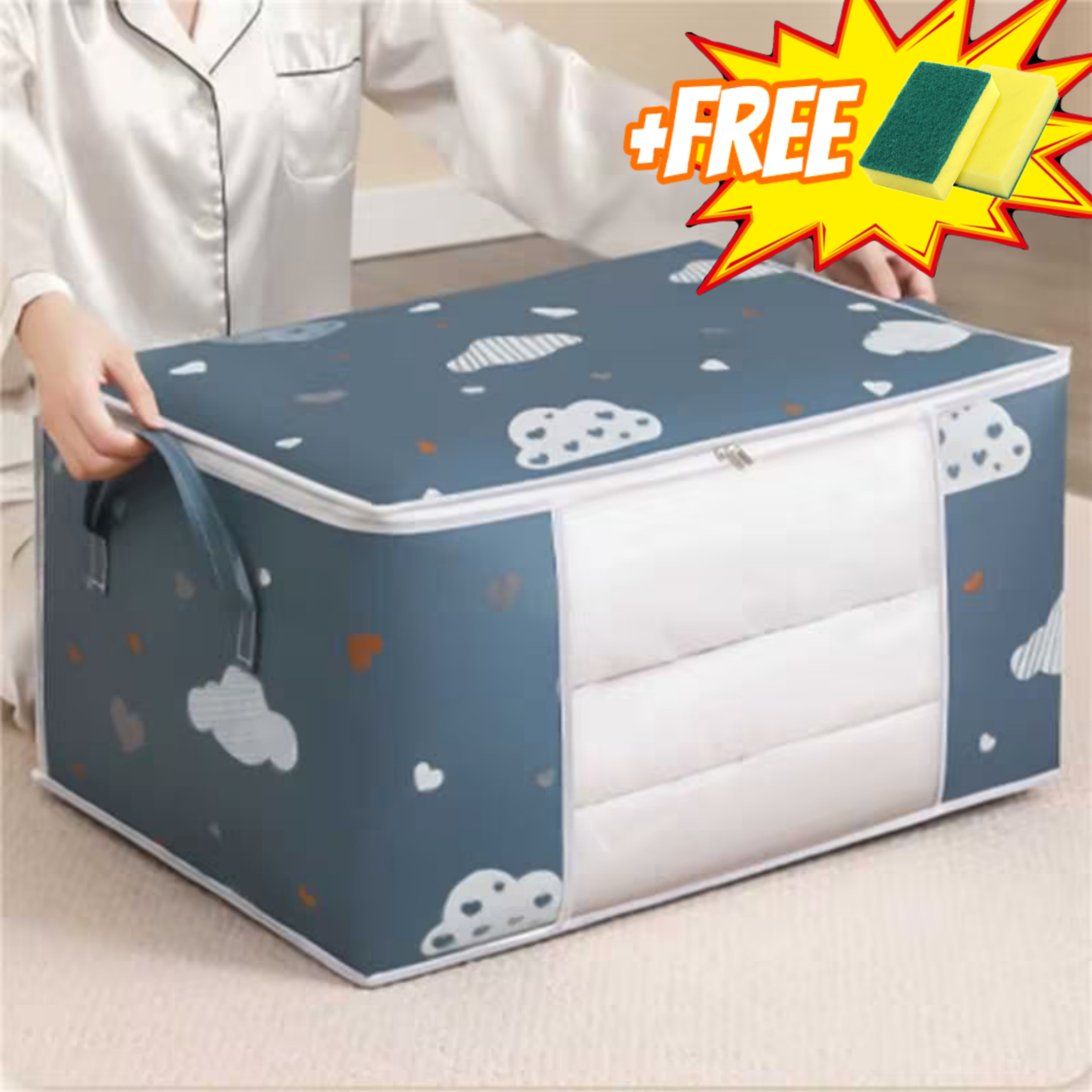 Tupukom Large Storage Bags Foldable Storage Box,Non-woven Zipper ...