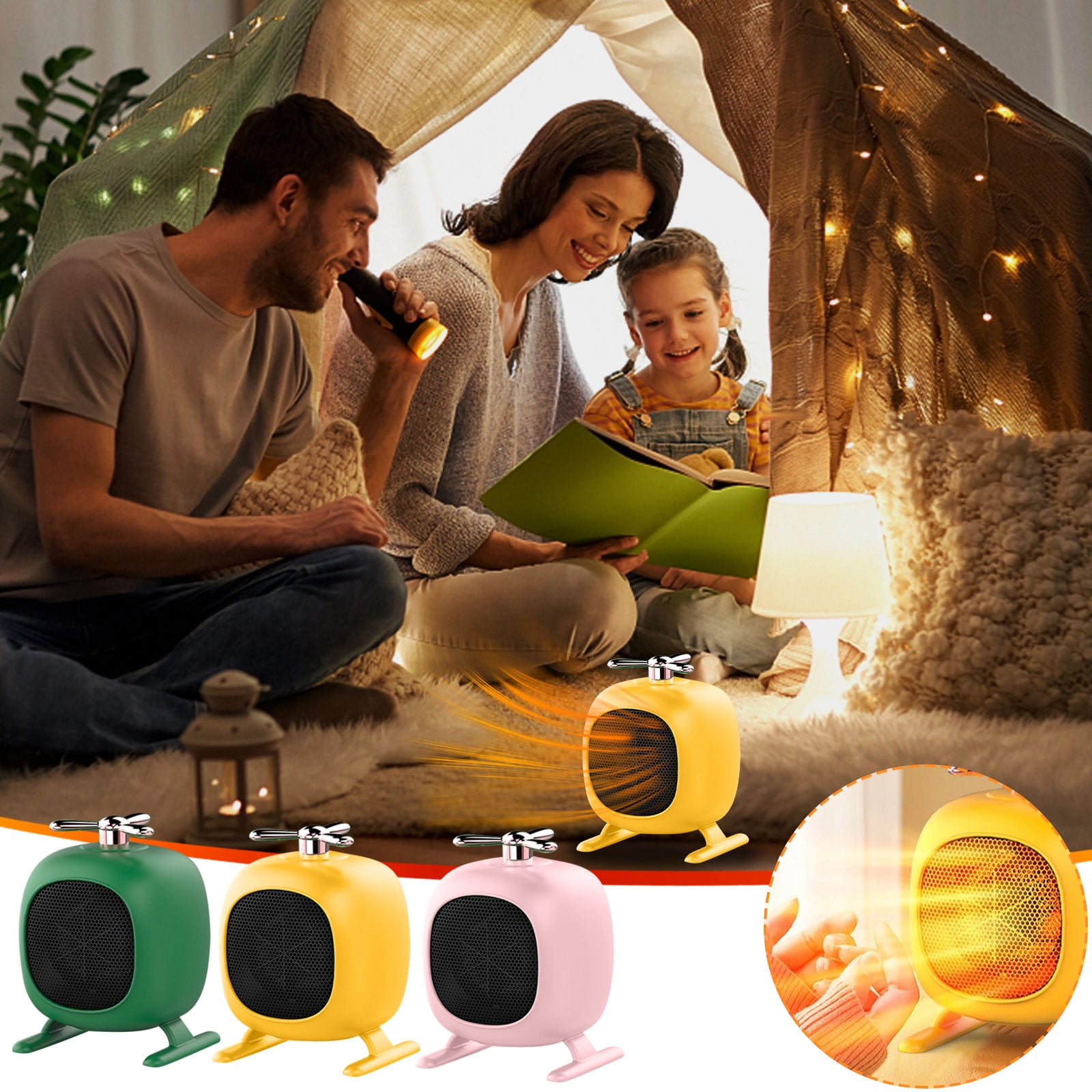 Tupukom Portable Space Heaters for Indoor Use,500W Fast Safety Electric ...