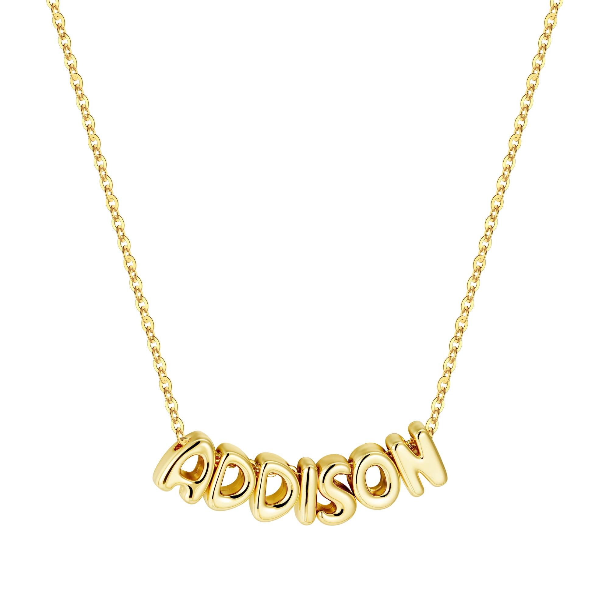 Turandoss Custom Name Necklace Personalized - 14K Gold Plated Necklace ...