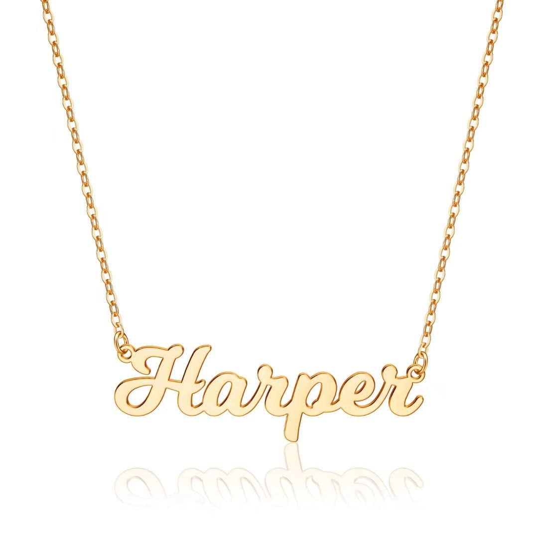 Turandoss Harper Necklace Custom Name Necklace Personalized 14K Gold ...