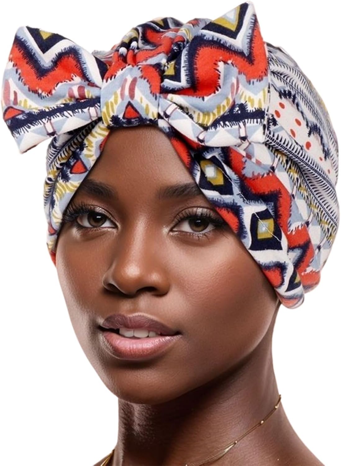 Turban Bows for Women, Cashew Bow Head Wraps Silky Lined Sleeping Cap ...