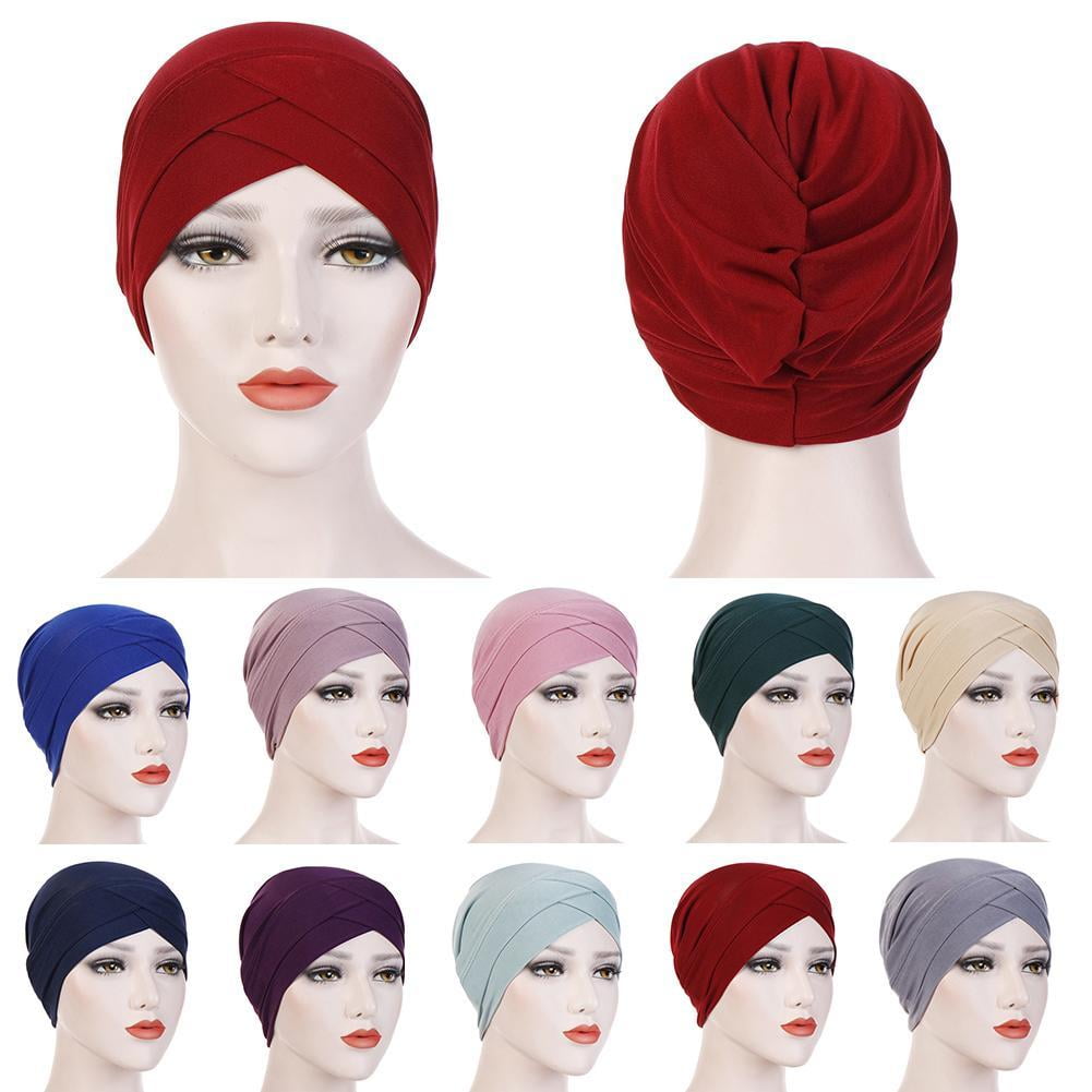 Turban Cap Head Wrap Band Women's Hairband Sleep Hat Indian Scarf Hats ...