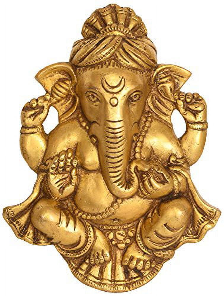 Turban Ganesha Wall Hanging (Flat Statue) - Brass Statue - Walmart.com