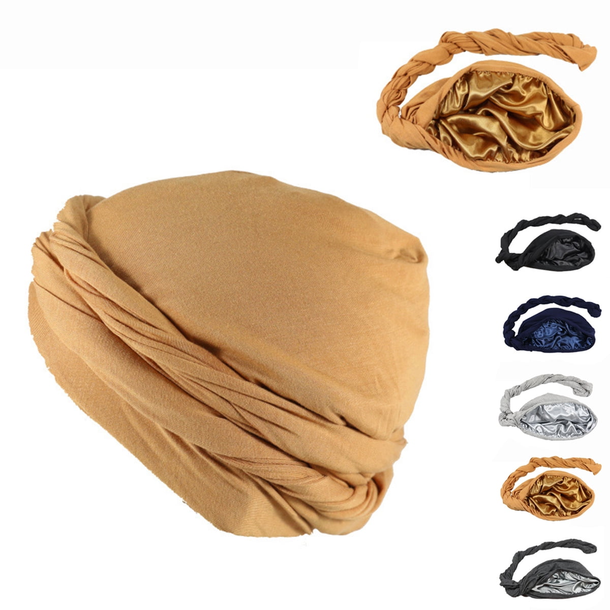 Turban for Men, Halo Turban Durag, Satin Lined Turban Head Wraps for ...