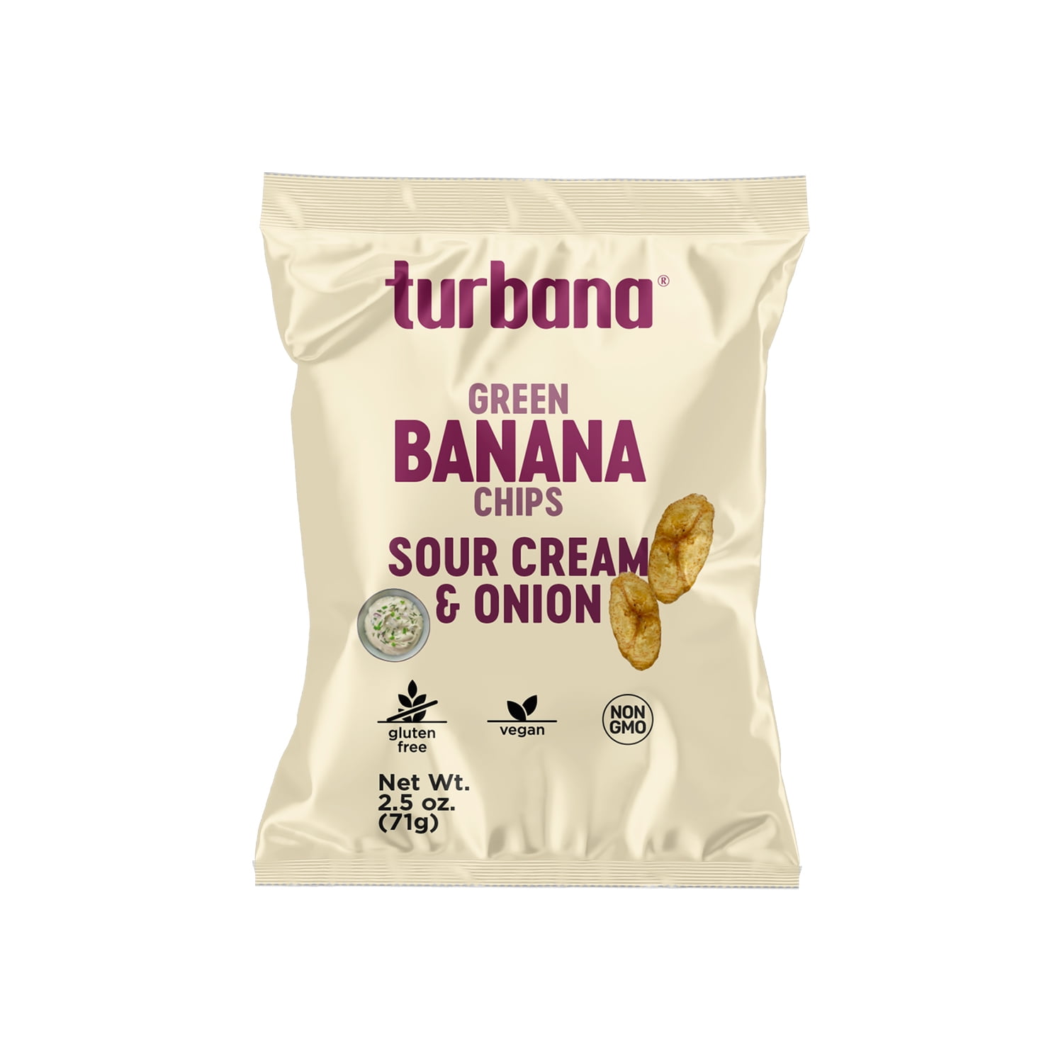 Turbana Green Banana Chips Sour cream and onion - Pack of 12 - 2.5 oz ...