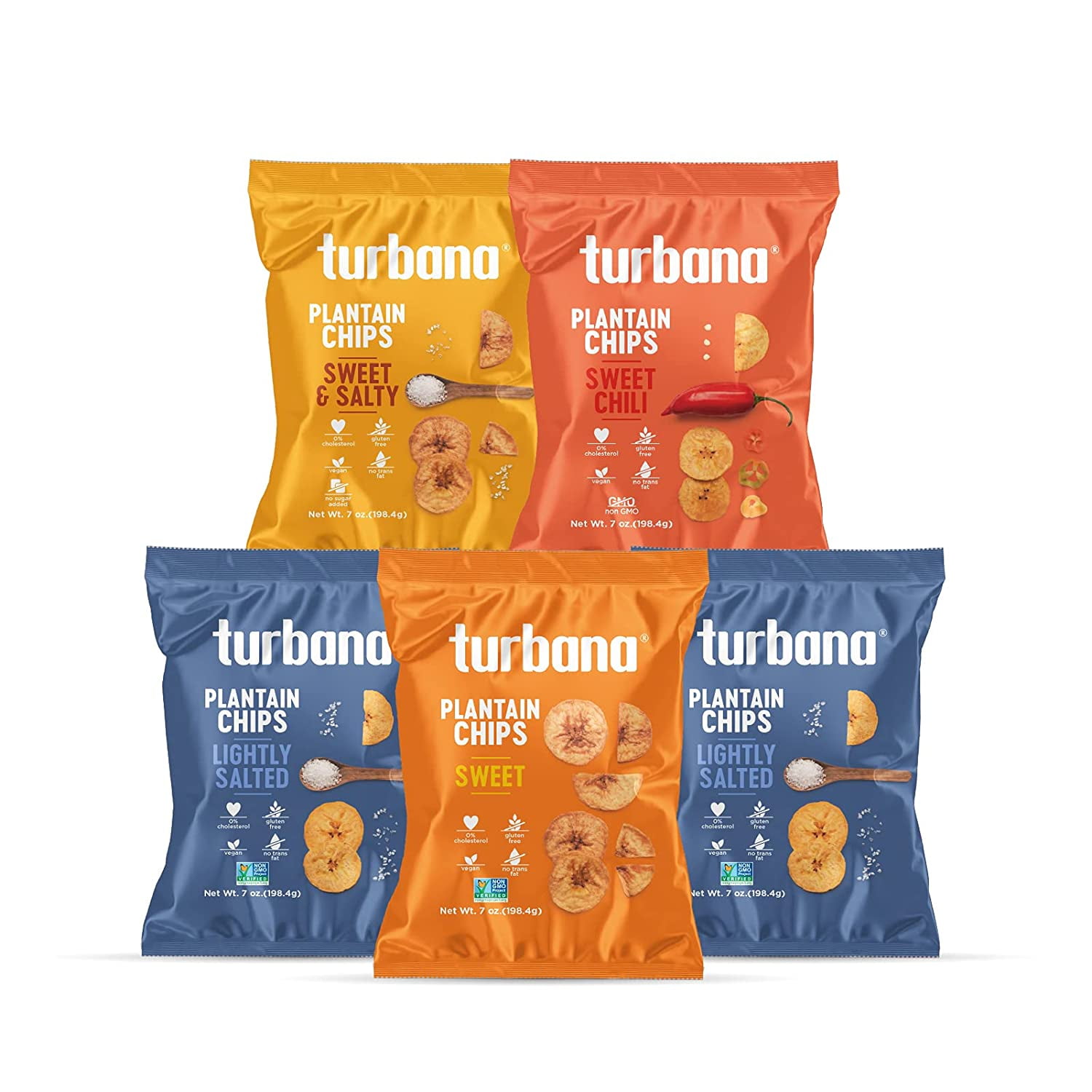 Turbana Plantain Chips Multipack, 5 Packs, 7.0 oz, Salty Snack ...