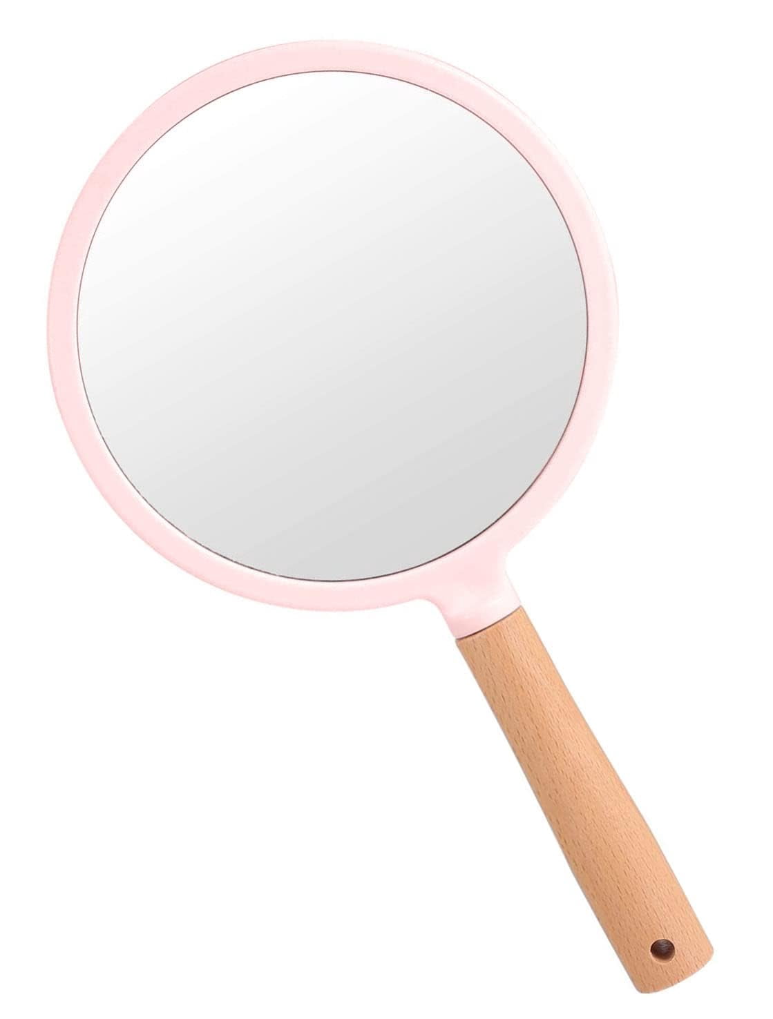 Turbid Wooden Hand Mirror Vintage Portable Bathroom Mirror Ideal for ...
