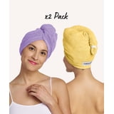 Turbie Twist Microfiber Hair Towel Wrap, 2 Pack, Quick Dry, Travel ...