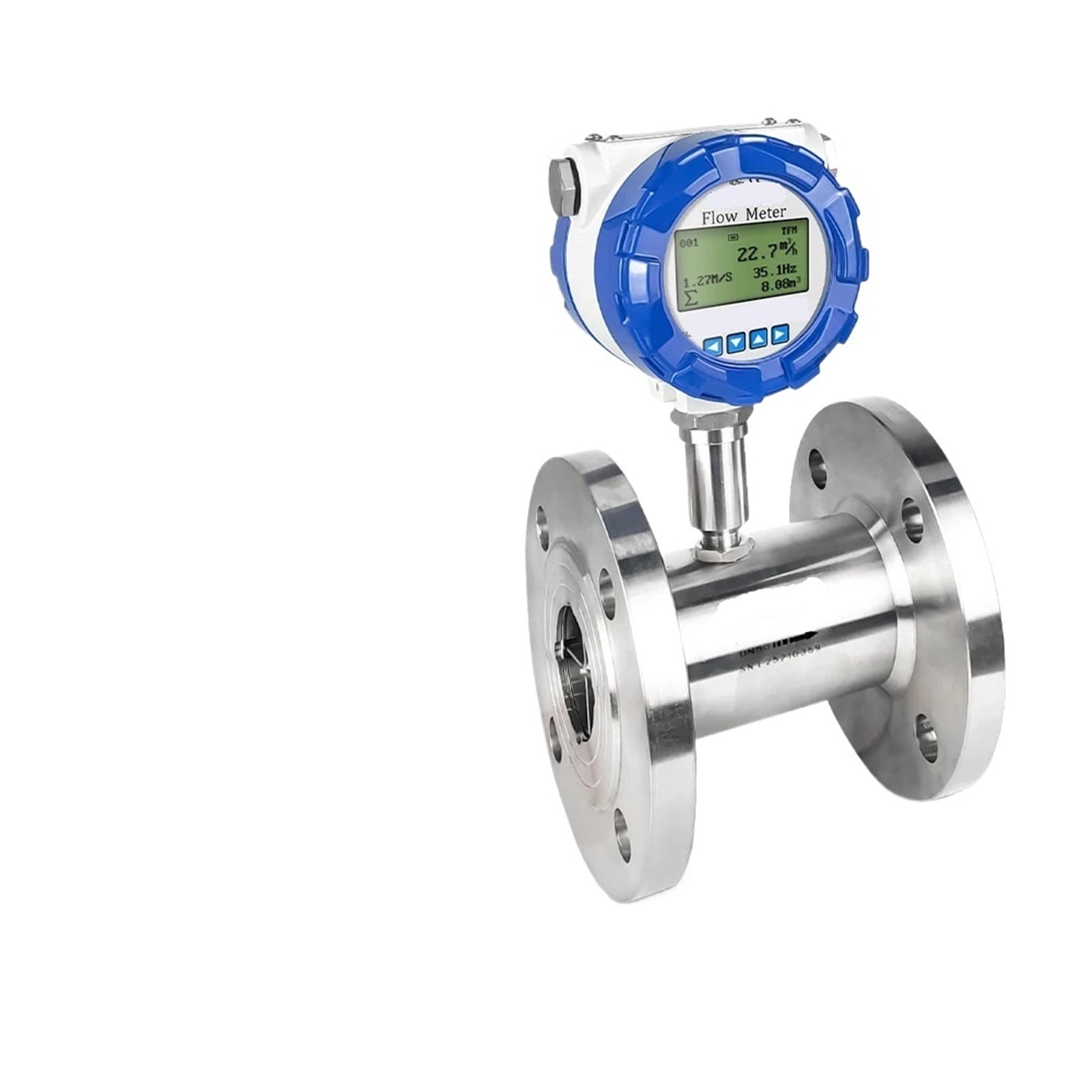 Turbine Flow Meter Flange Connetion 4-20mA Signal Water Oil Flow ...