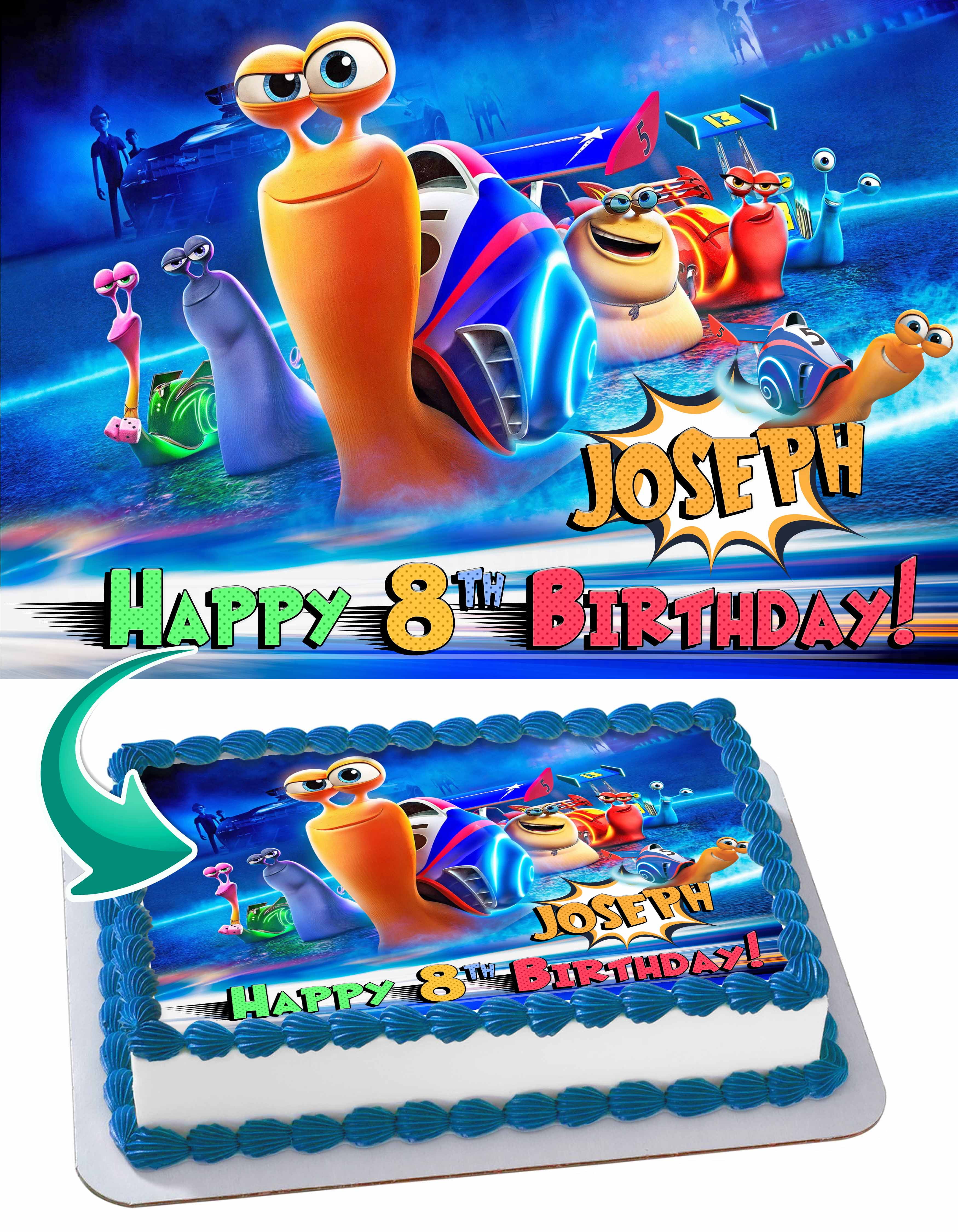 Turbo Fast Edible Image Cake Topper Personalized Birthday Sheet ...