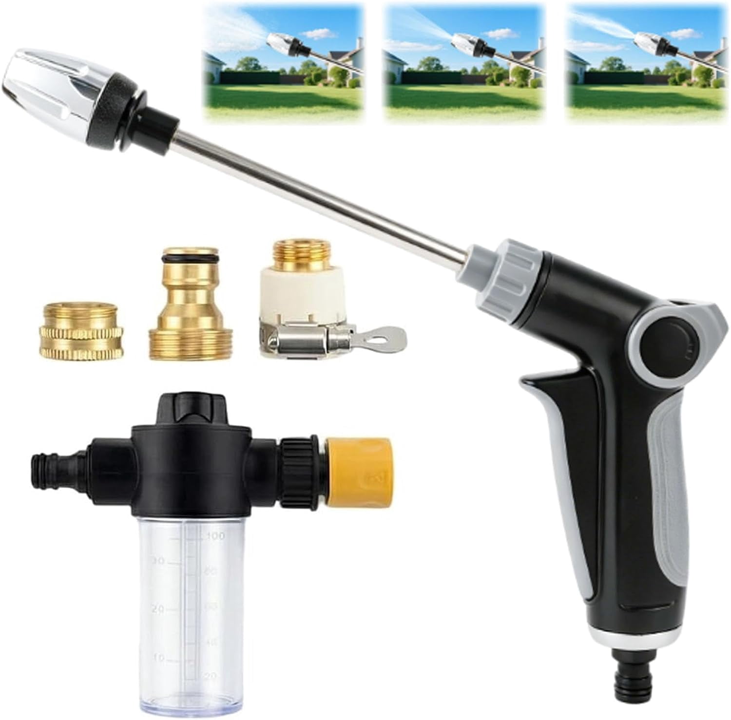 Turbo High Pressure Washer Gun, Heavy Duty Garden Hose Nozzle, Turn Any ...