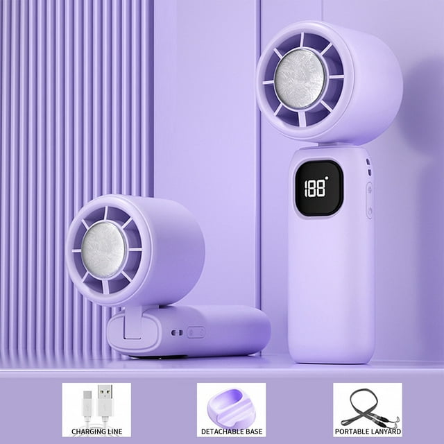 Turbo Portable Handheld Turbo Fan,High Speeds,Foldable Rechargeable ...