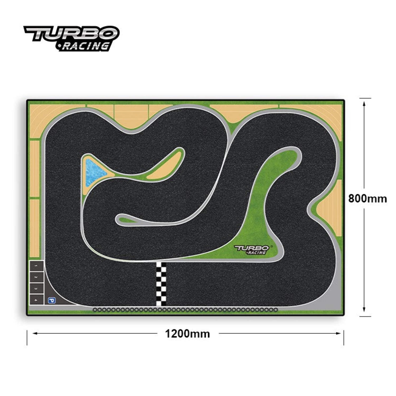 Turbo Racing 1:76 Racing Car Track Mat 1200 x 800mm- Fast Layout ...