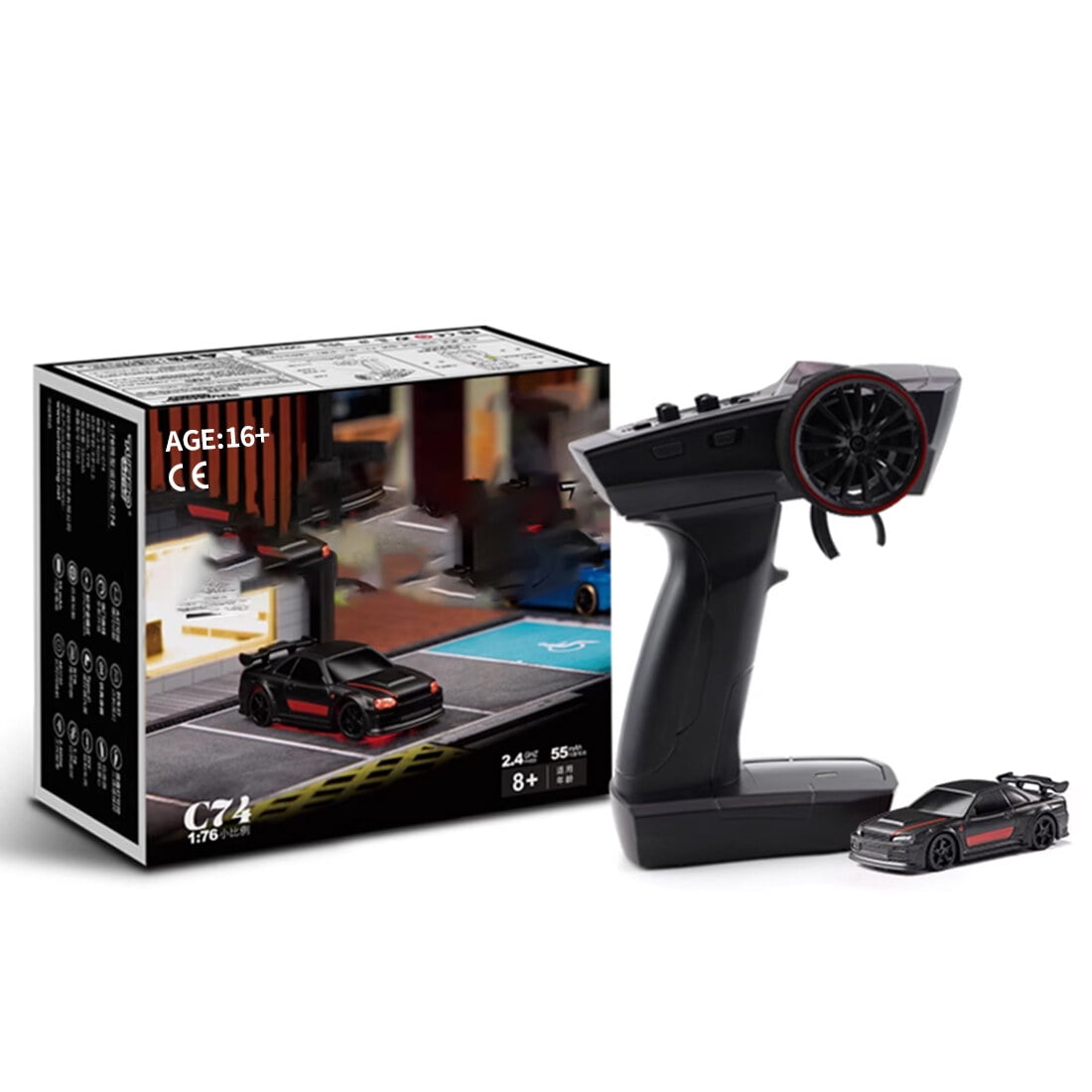 Turbo Racing Sport RC Drift Car, 1/76 Scale 2.4G 3CH Electric RWD RC ...