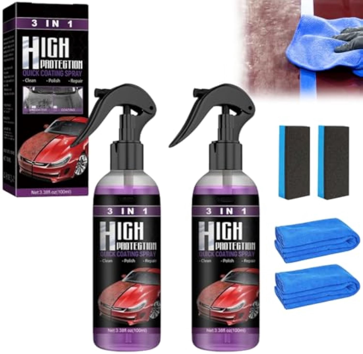 Turbo Shine, 2025 Upgrade 3 in 1 High Protection Fast Car Paint Spray ...