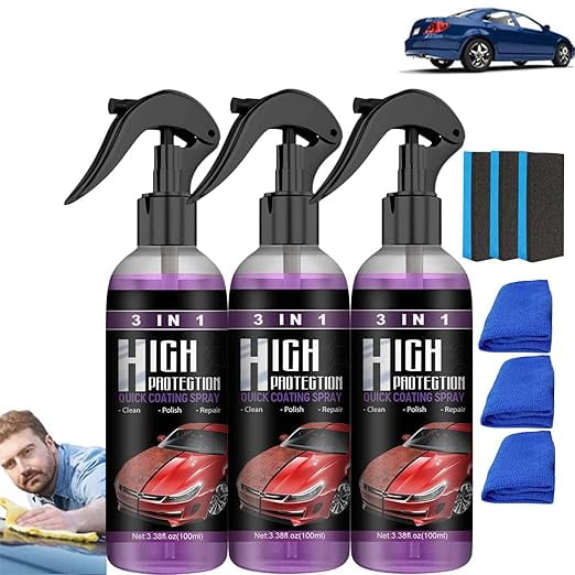 Turbo Shine, 3 in 1 high Protection Quick Coating Spray, Fast fine Scratch Repair, Waterless Car ...