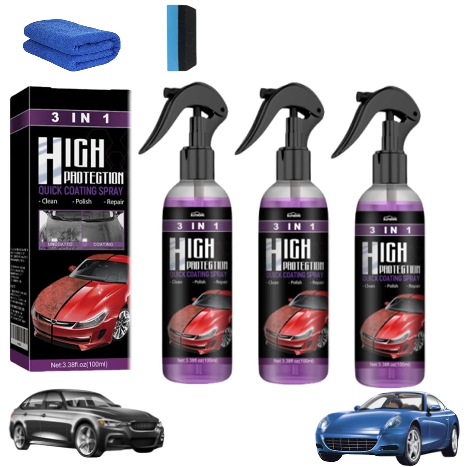 Turbo Shine Nexa, 2025 Upgrade 3 in 1 High Protection Fast Car Paint Spray, Automatic Manual ...