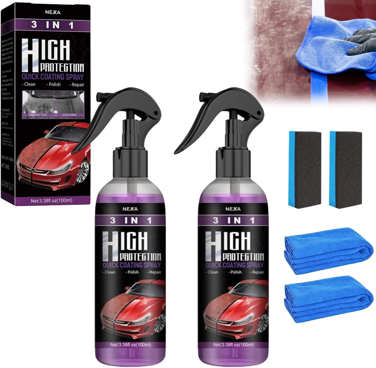 Turbo Shine Nexa, 2025 Upgrade 3 in 1 High Protection Fast Car Paint Spray, High-Protection ...