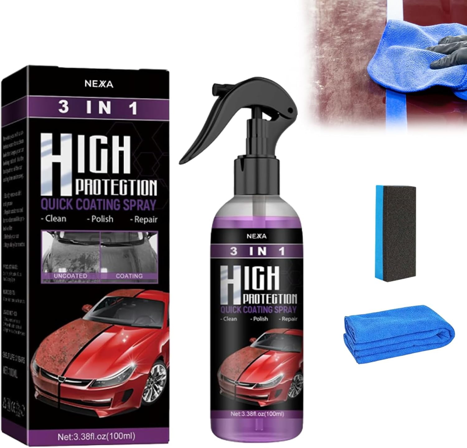 Turbo Shine Nexa, 2025 Upgrade 3 in 1 High Protection Fast Car Paint Spray, High-Protection ...