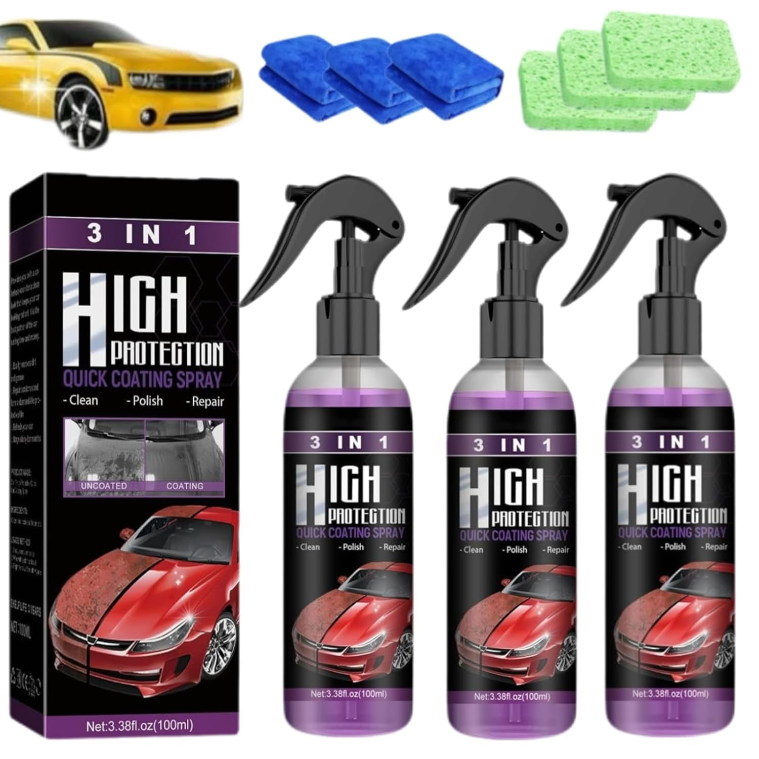 Turbo Shine Nexa, Nexa 3 in 1 High Protection Spray, Nexa Turbo Shine, 3-in-1 Automotive Paint ...