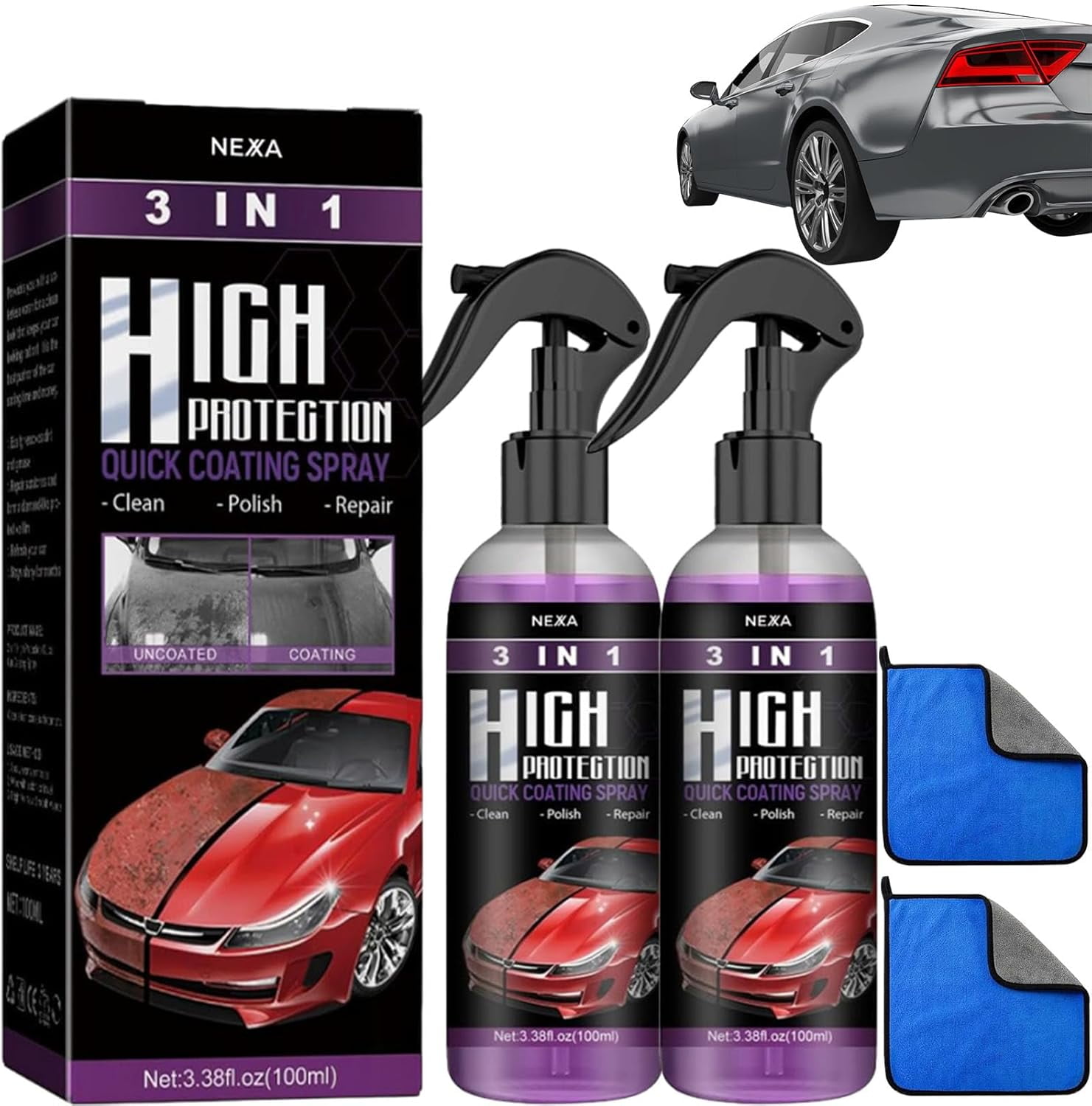 Turbo Shine Nexa, Nexa 3 in 1 High Protection Spray, 3-in-1 Automotive Paint Spray, Nexa Turbo ...