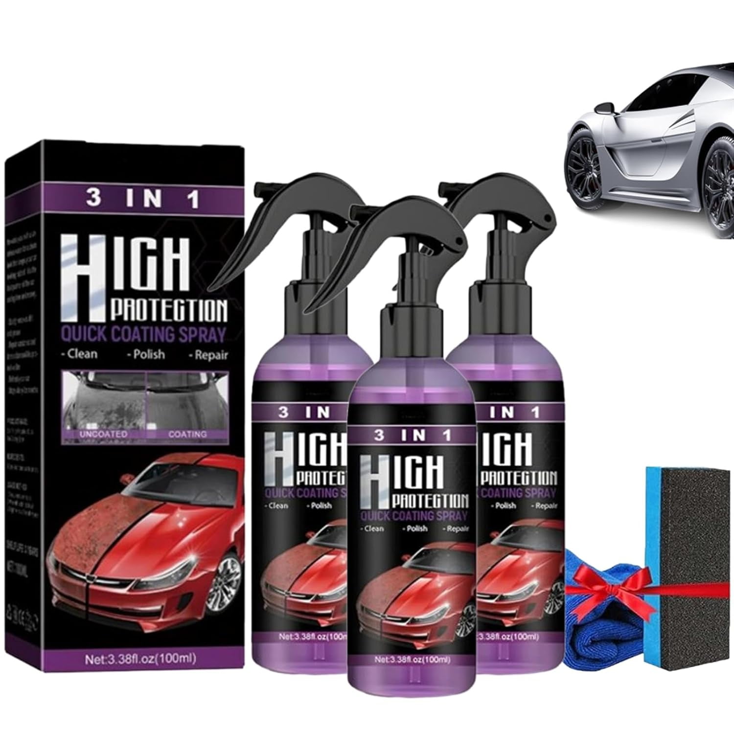 Turbo Shine Nexa, Turbo Shine Coating, 3 in 1 High Protection Fast Car Paint Spray, Car Scratch ...