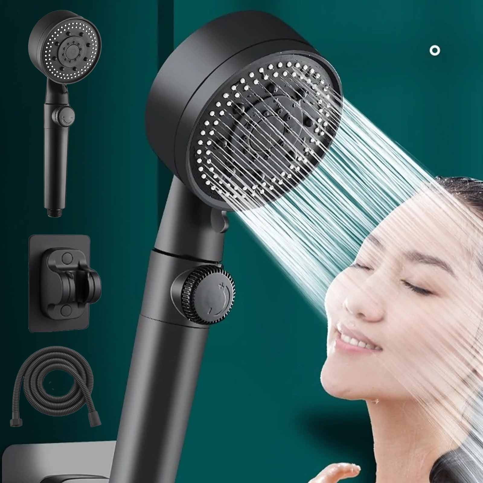 Turbo Shower Head with 5 Bathing Modes - High Pressure Shower Nozzle ...