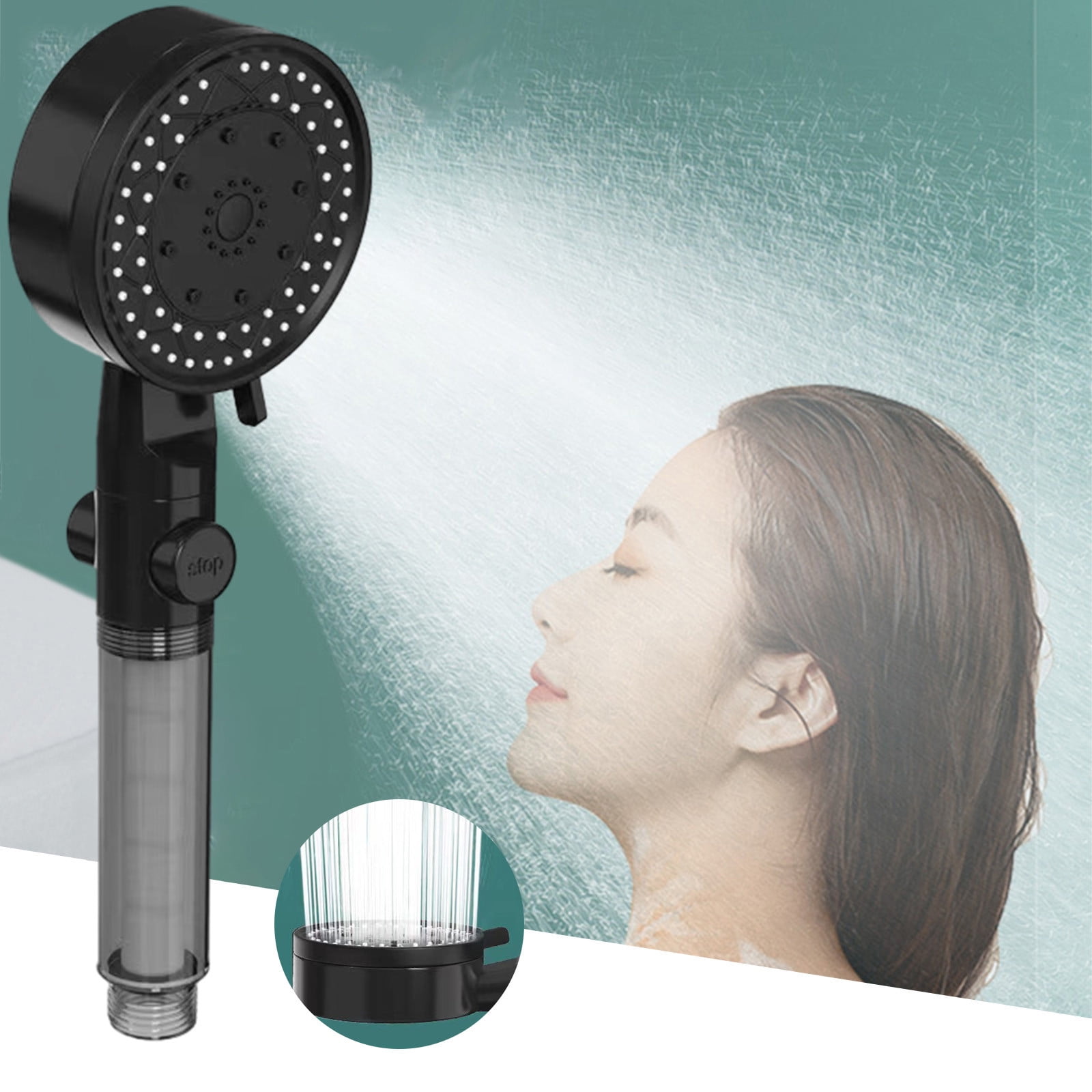 Turbo Shower Head, Home Bath Shower Nozzle, Water Heater Filter Shower ...