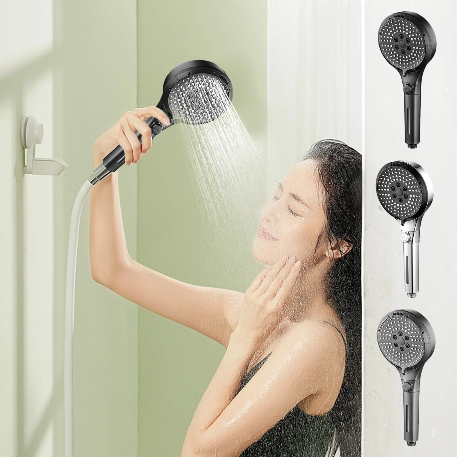 Turbo Shower Head Water Heater Filter Shower, 6 Bathing Modes ...