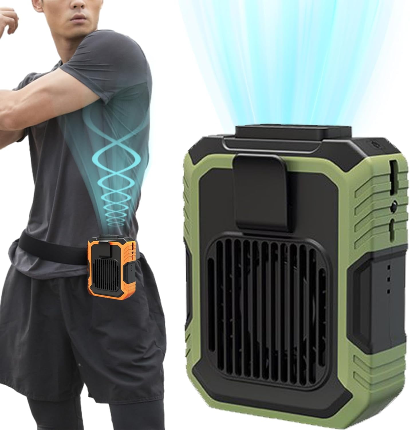 Turbo Track Fan, 5-in-1 Multifunctional Portable Waists Fans ...