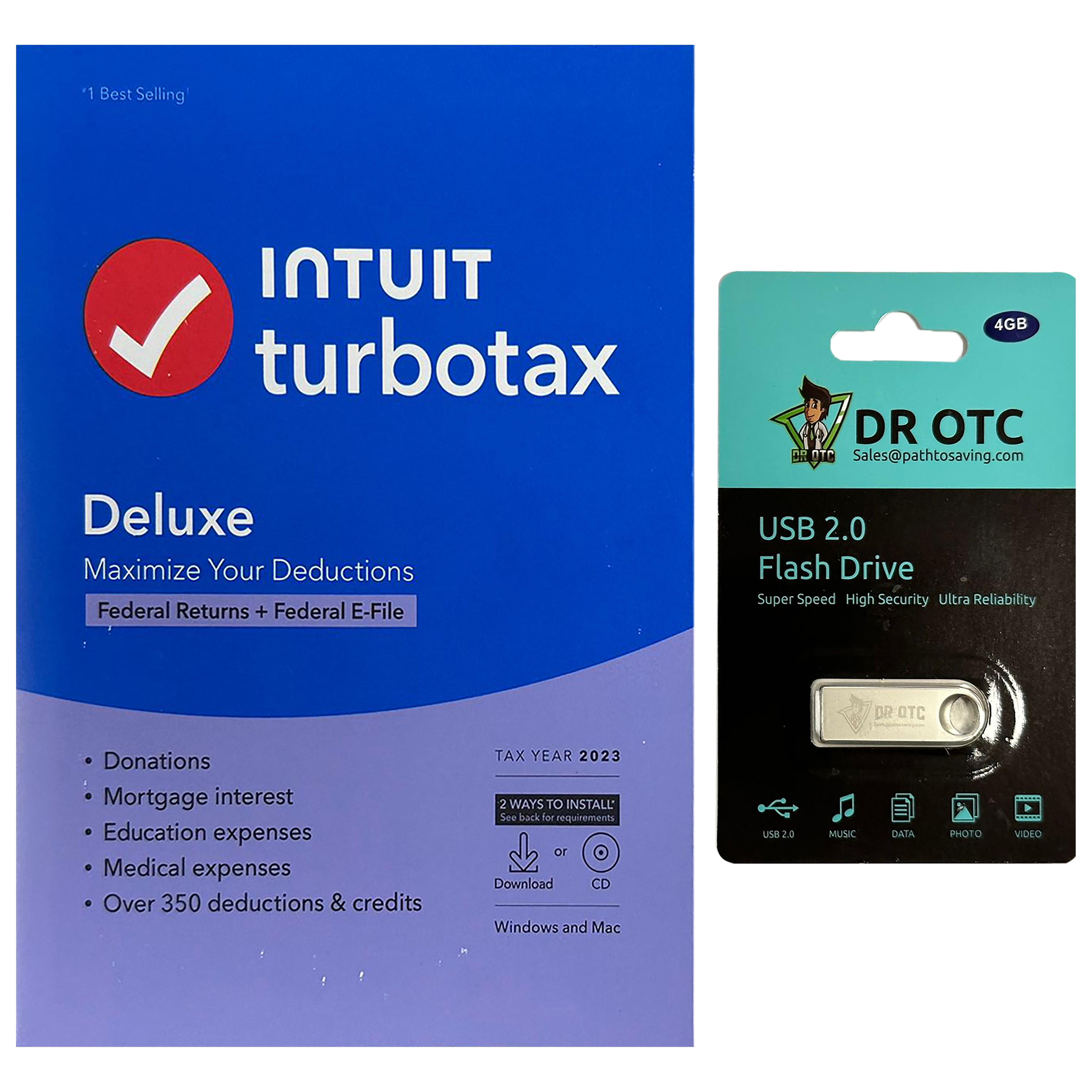 TurboTax: Deluxe 2023, Federal Return & Federal E-File (PC/MacOS Disc ...