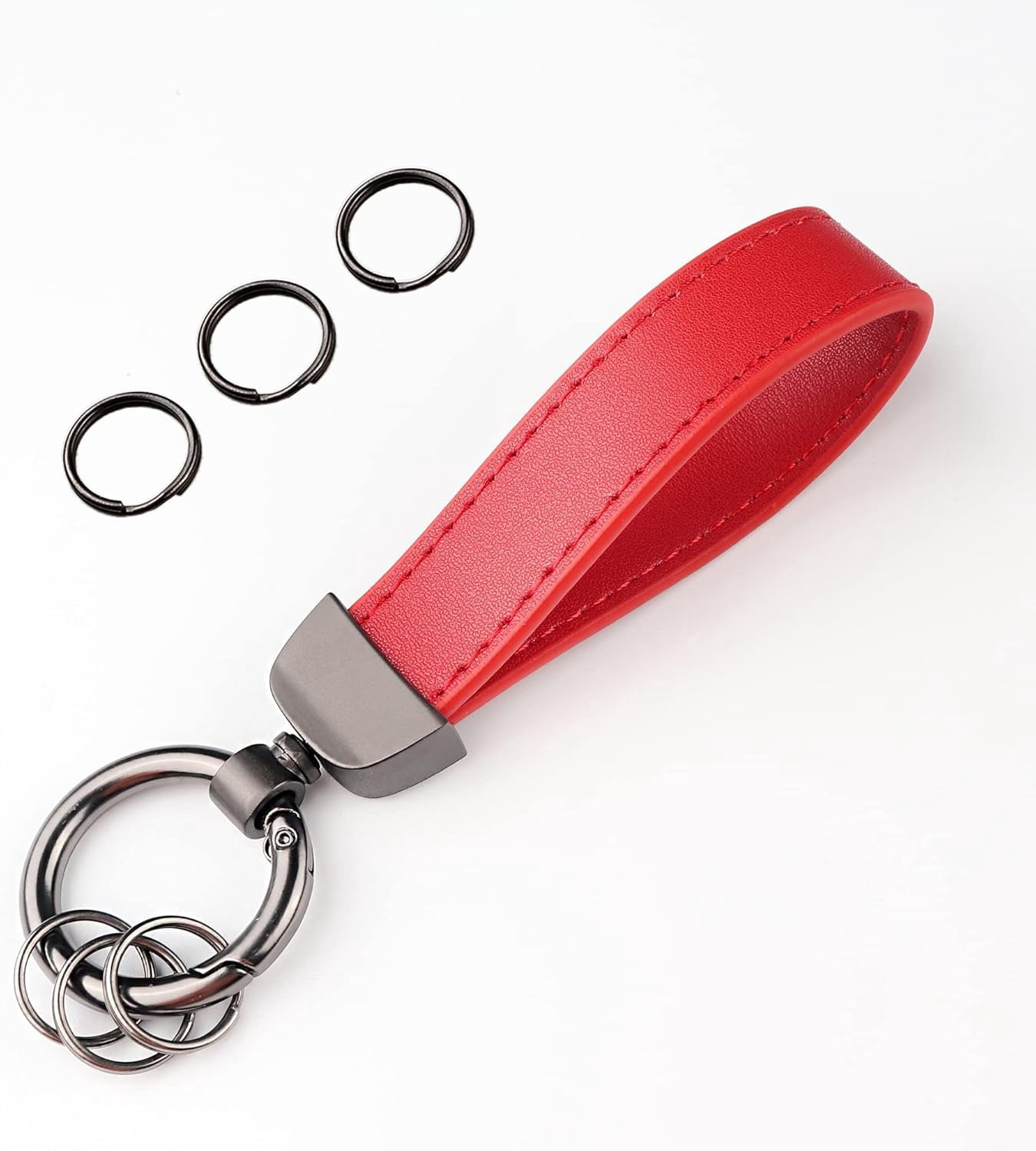 Turcee Leather Car Keychain,Creative Personality Leather Car Key Fob ...