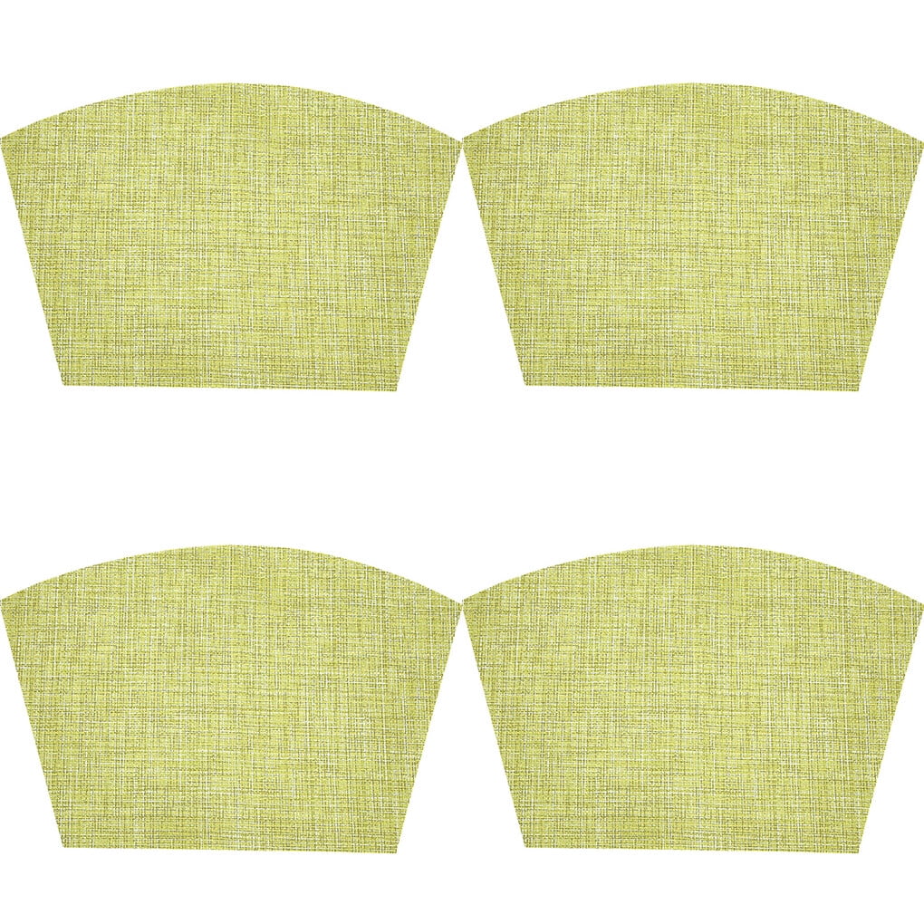 TureClos 4 Pieces Round Table PVC Placemats Wedge Shaped Woven Placemat ...