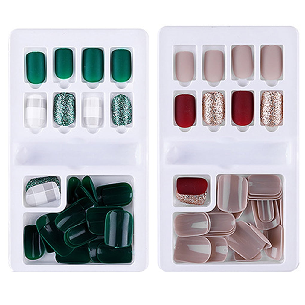TureClos 60 Pieces False Nails Artificial Fake Short Fingernails Nail ...