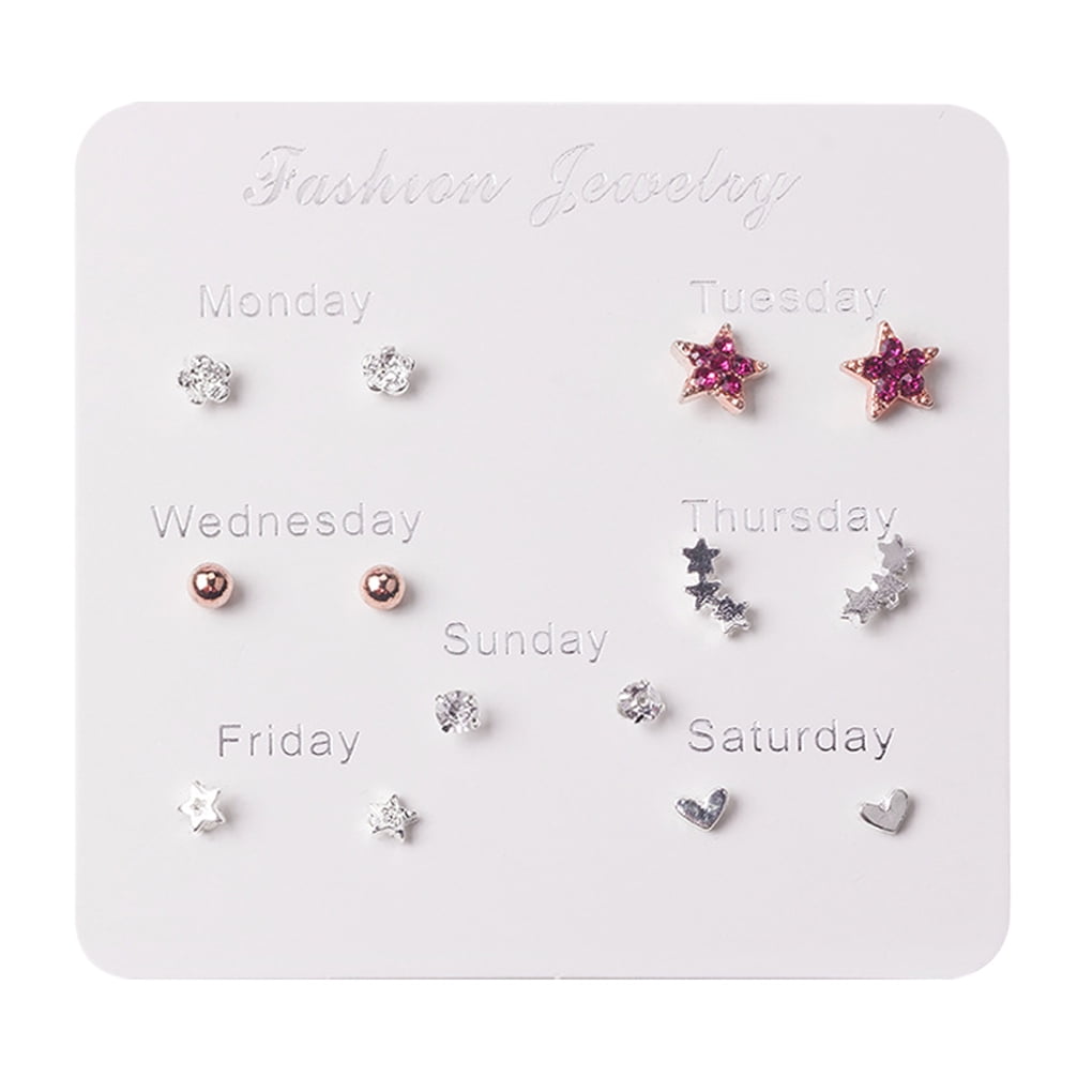 TureClos 7Pairs/set A Week Earring Set Exquisite Female Accessories ...