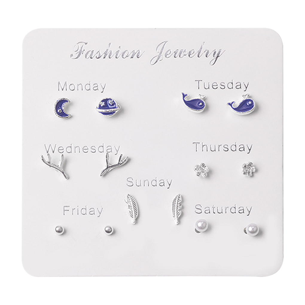 TureClos 7Pairs/set A Week Earring Set Exquisite Female Accessories ...