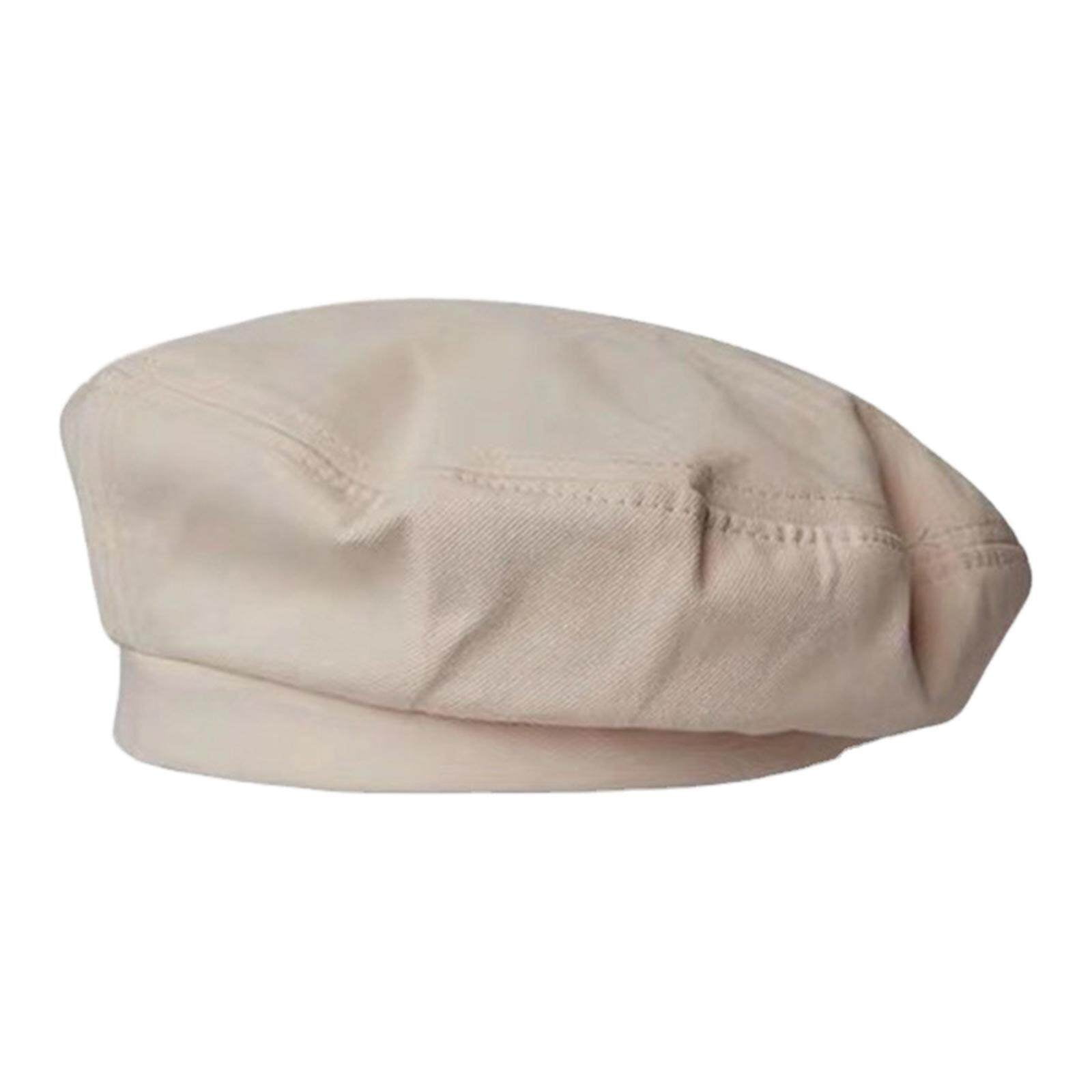 TureClos Casual Cotton Solid Color Artist Beret Lightweight Ladies ...