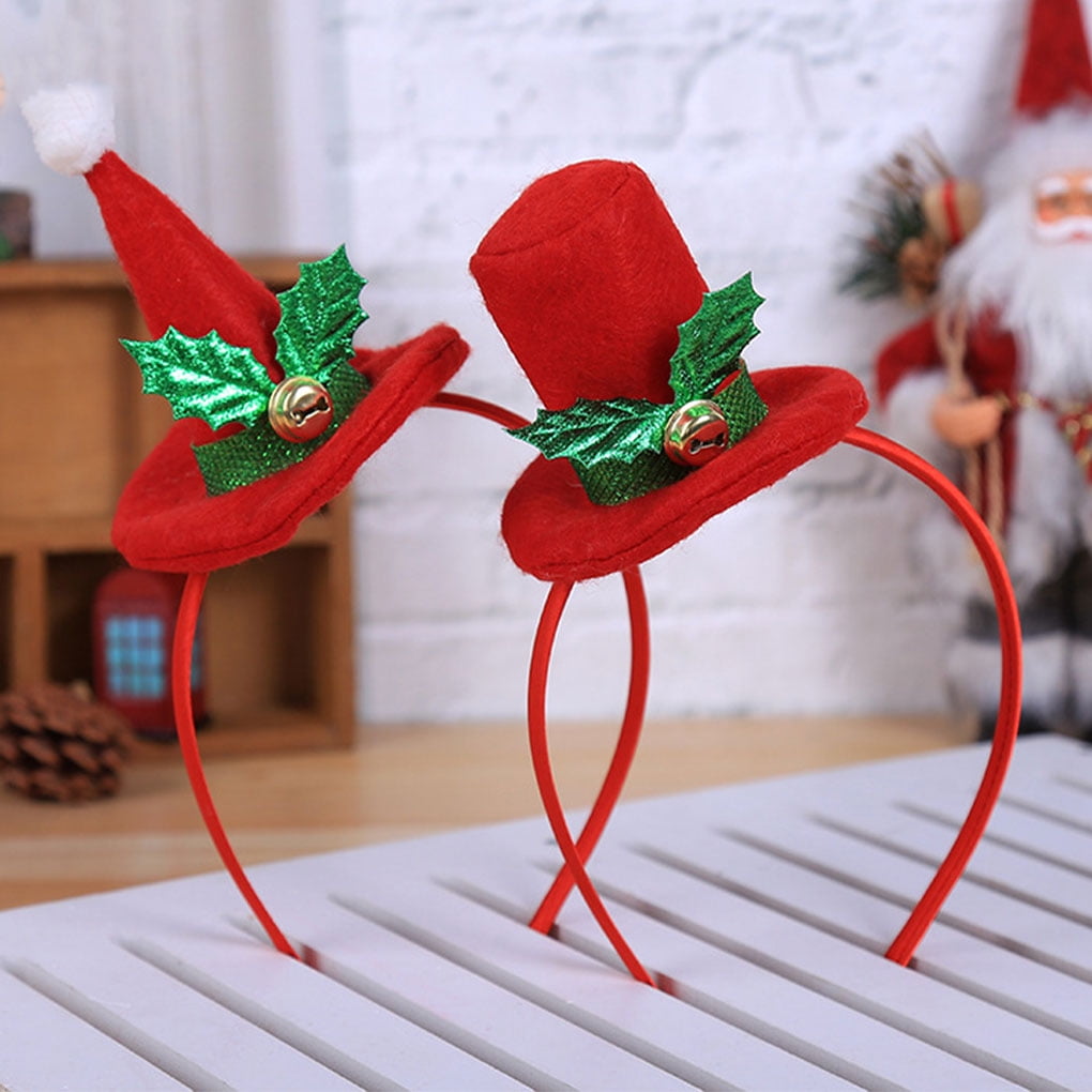 TureClos Christmas Hat Headband Universal Pointed Caps Hair Band Xmas ...