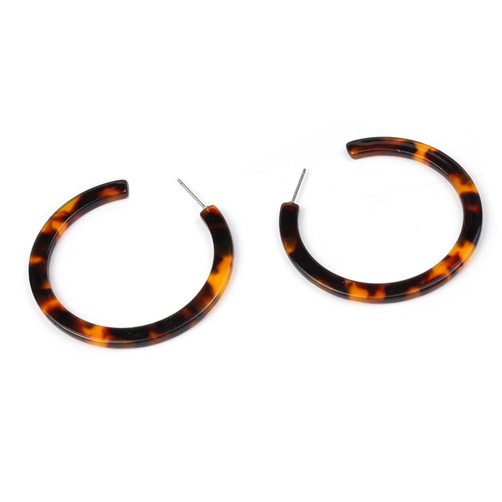 TureClos Dangle Earrings Leopard Print Smooth Circle Popular ...