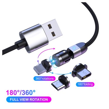 Magnetic Charging Cable, LED Glowing Magnetic USB C Charger Cable,Micro ...