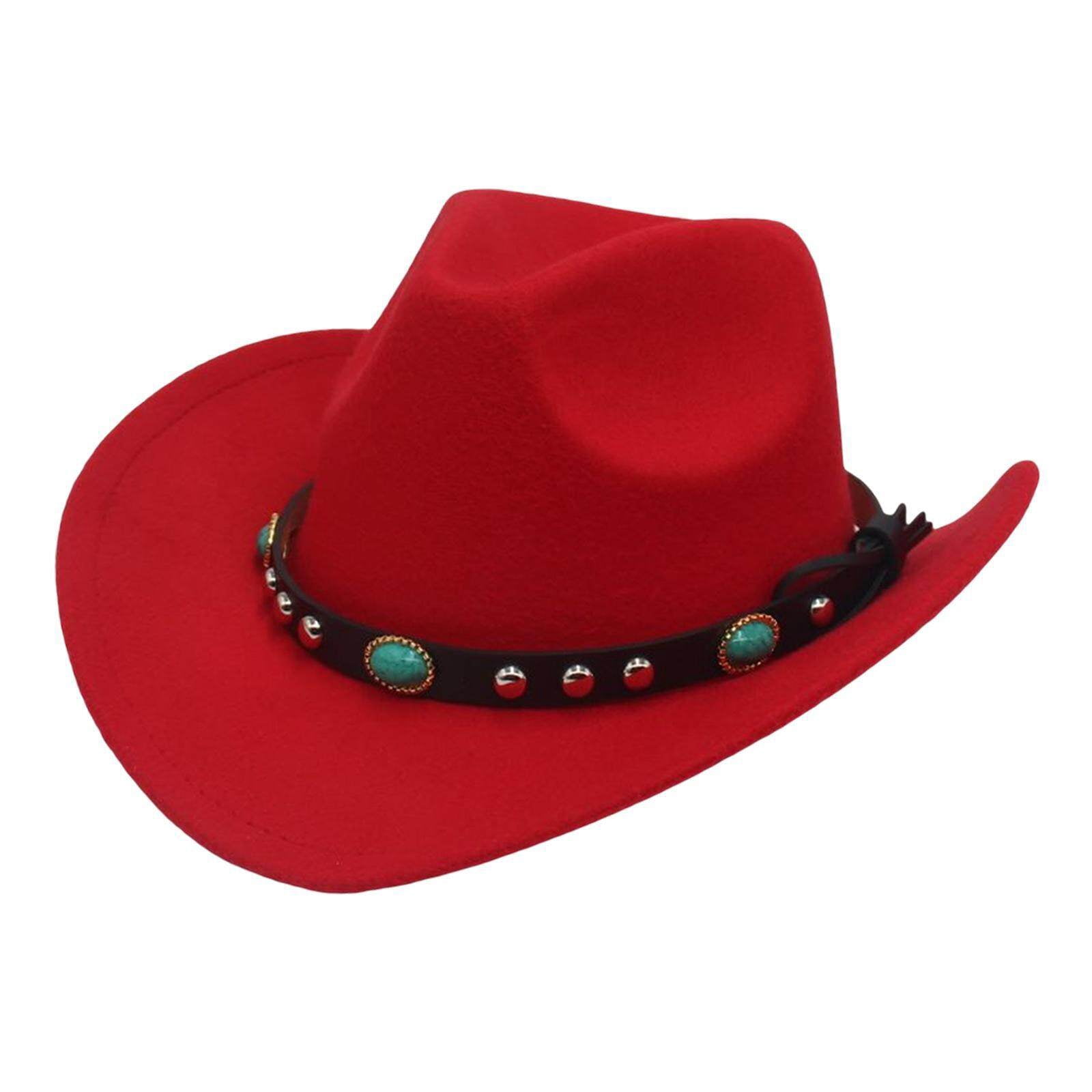 TureClos Felt Western Cowboy Hat Wide Brim Jazz Hat Vintage Sun Visor ...