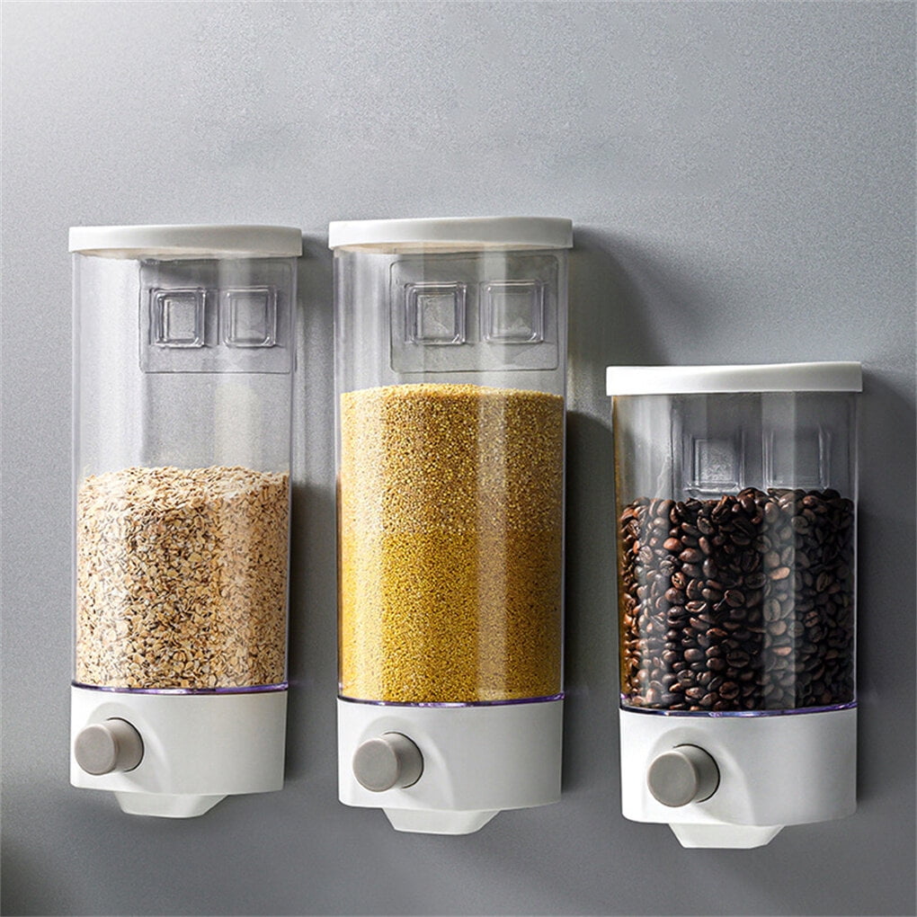 TureClos Grain Dispenser Home Kitchen Wall Mounted Food Storage ...