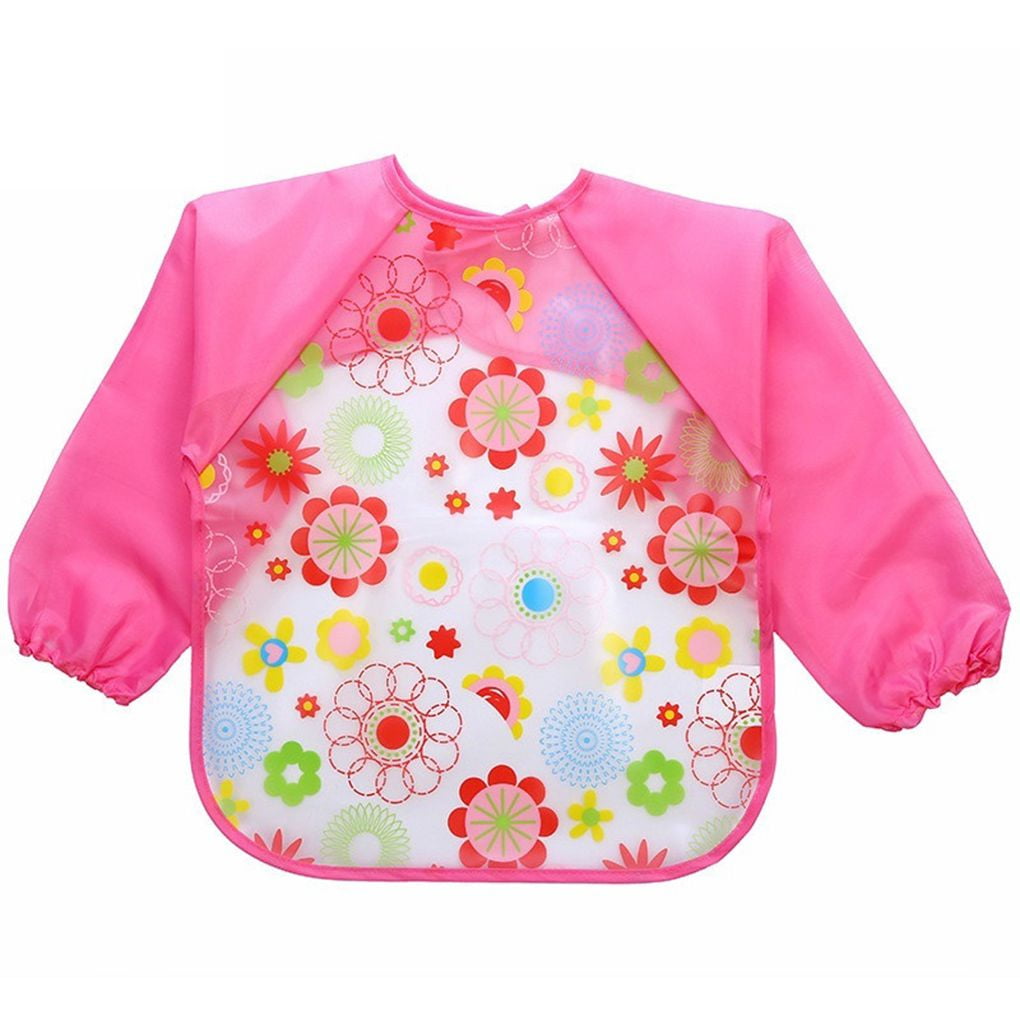 TureClos Lovely Baby Bibs Infant Long Sleeve Waterproof Baby Feeding ...